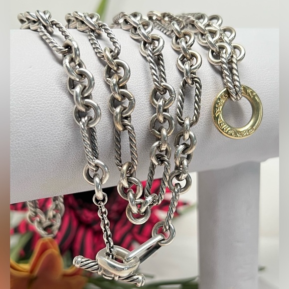 David Yurman | Jewelry | David Yurman 32 Long Figaro Chain 8k Gold ...